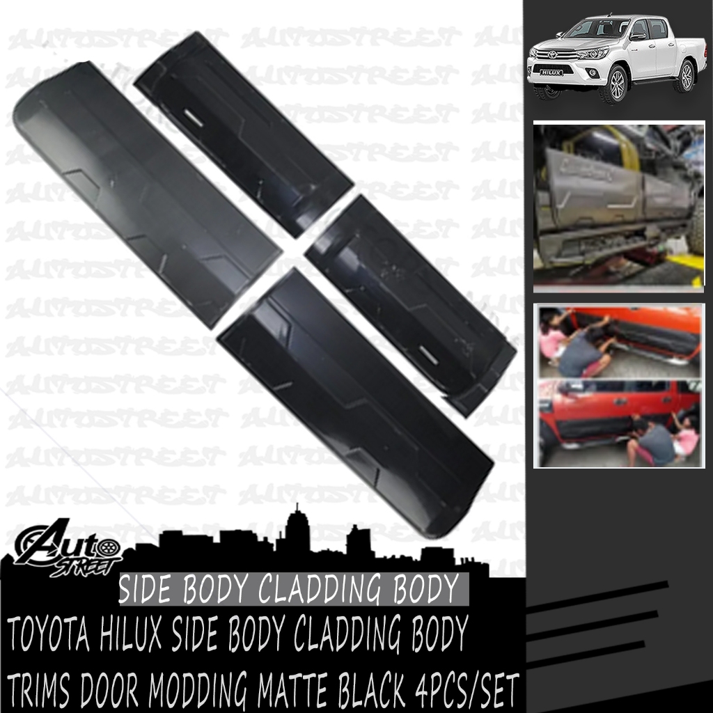Toyota Hilux Side Door Body Cladding (Black) | Shopee Philippines