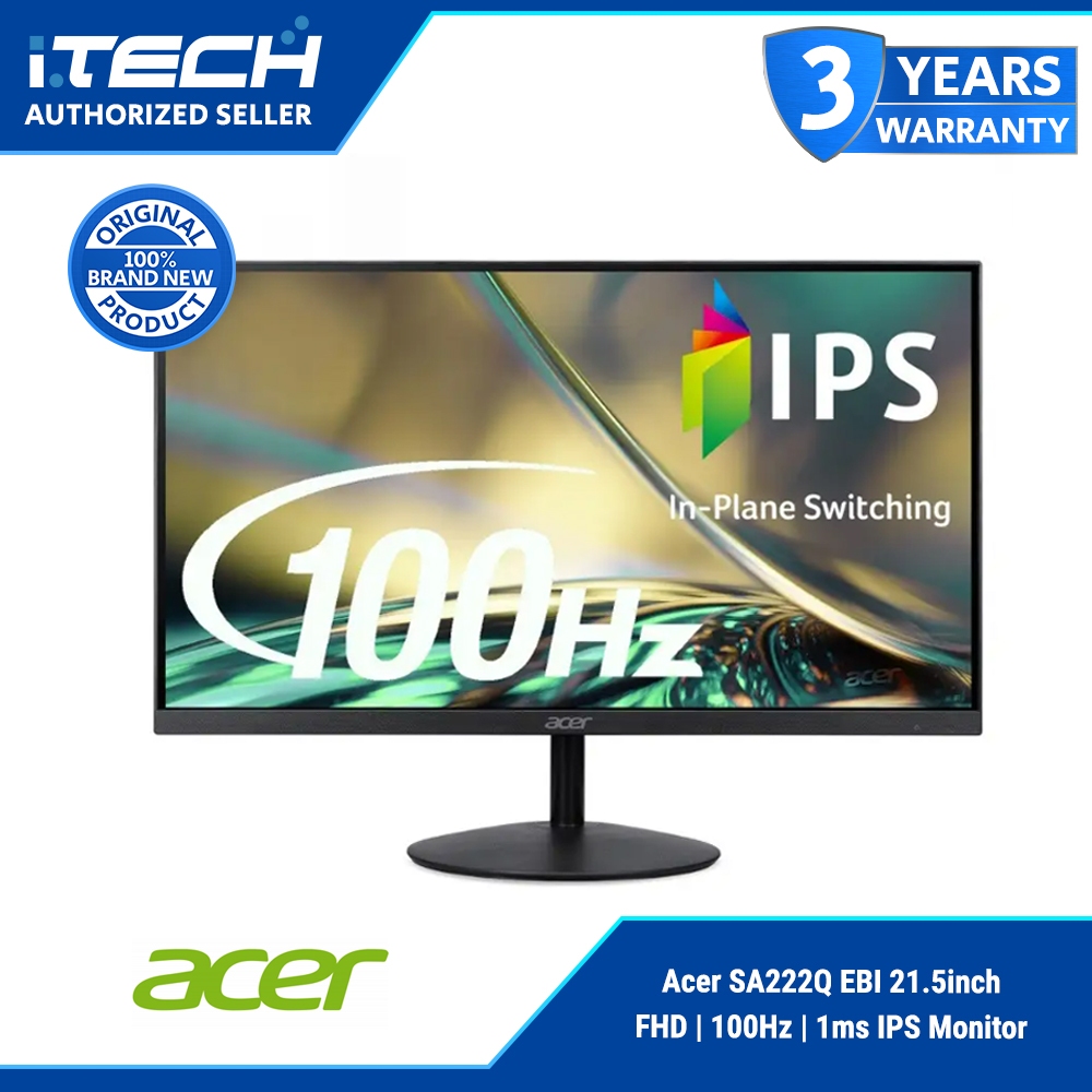 Acer SA222Q EBI 21.5inch FHD | 100Hz | 1ms IPS Monitor | Shopee Philippines