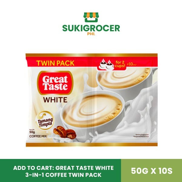 Great Taste White 3-in-1 Coffee Twin Pack 50G x 10s | Shopee Philippines