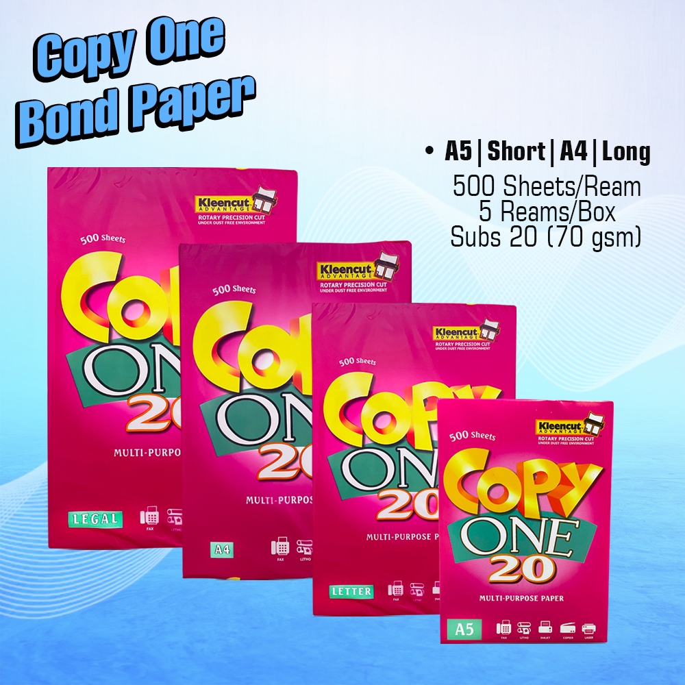 Copy One 70gsm Bond Paper White Inkjet For School And Office Use 500 ...
