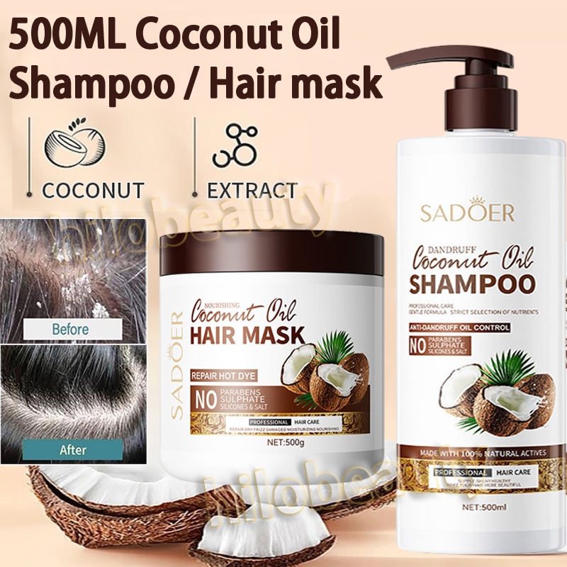 Coconut Shampoo and Conditioner Anti-Dandruff Repair Damage Hair Moisturizing Coconut Hair Mask ...