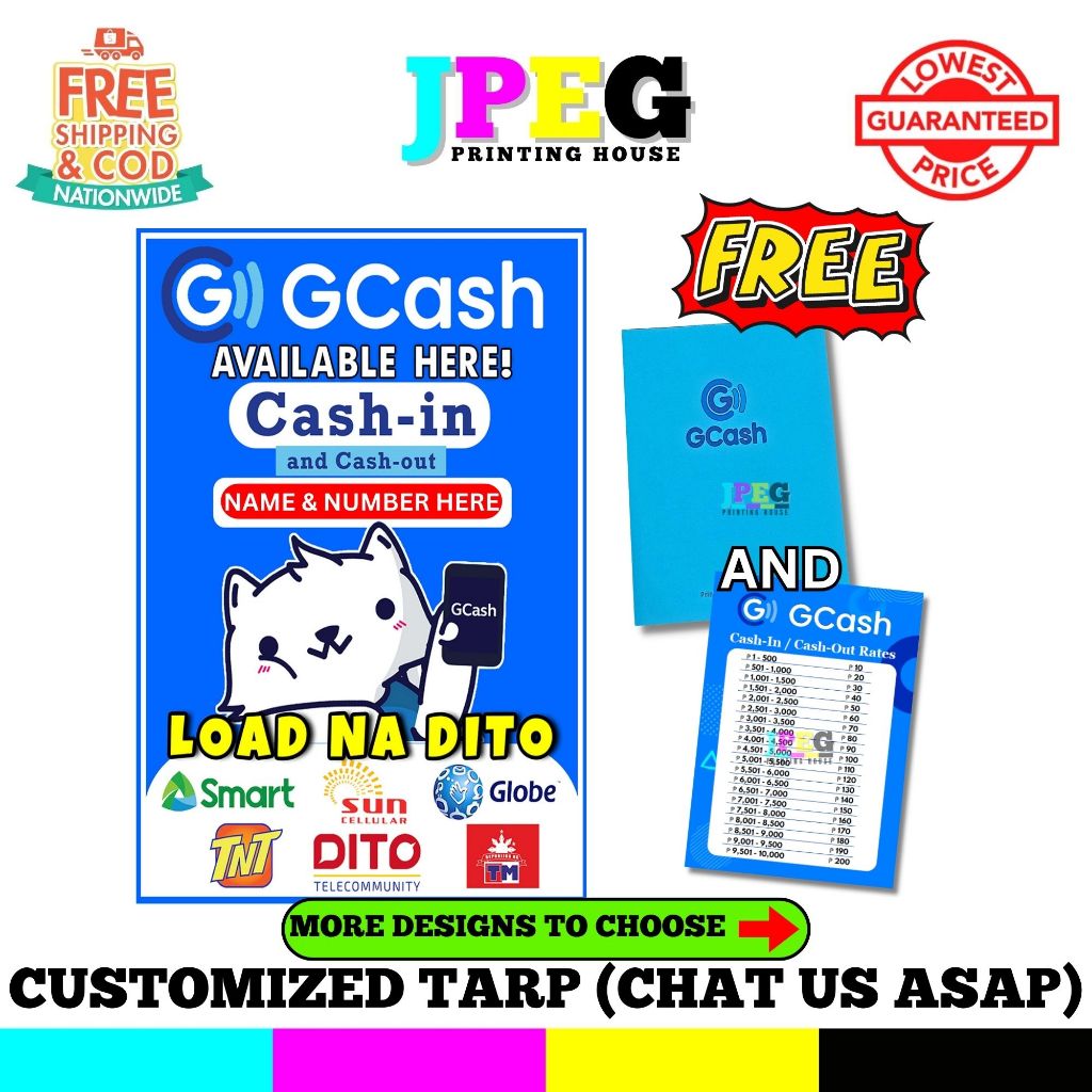 Listing B CUSTOMIZED GCASH TARP FREE PAD and Laminated Rates HIGH ...