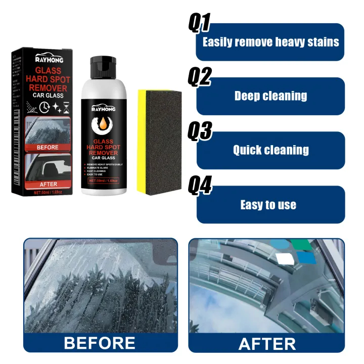 Rayhong Windshield Deep Watermarks Cleaner Care Car Acid Rain Remover ...