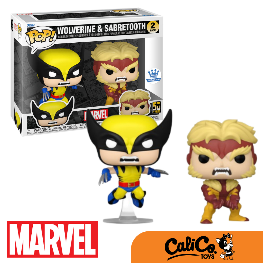 Funko POP! Marvel: X-Men - Wolverine & Sabertooth 2-PACK (Funko Shop ...