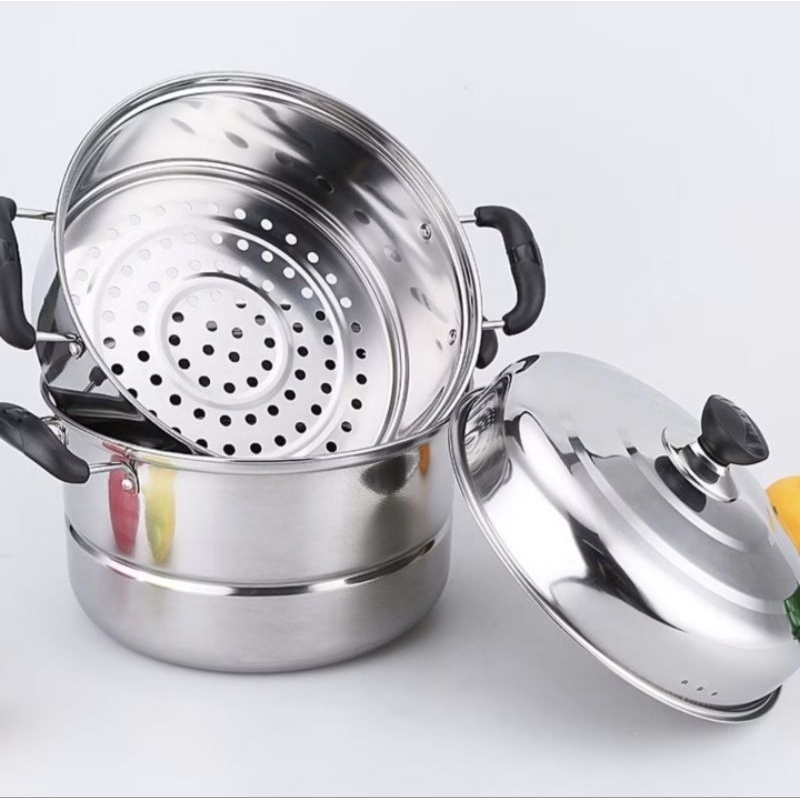 Steamer 2 layer stainless food steamer | Shopee Philippines
