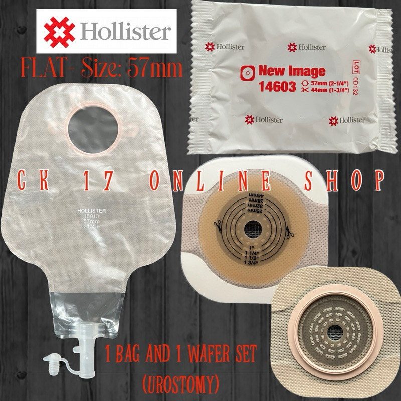 Hollister Urostomy 14603 Flat Wafer and 18013 Pouch/Bag SET Ostomy ...