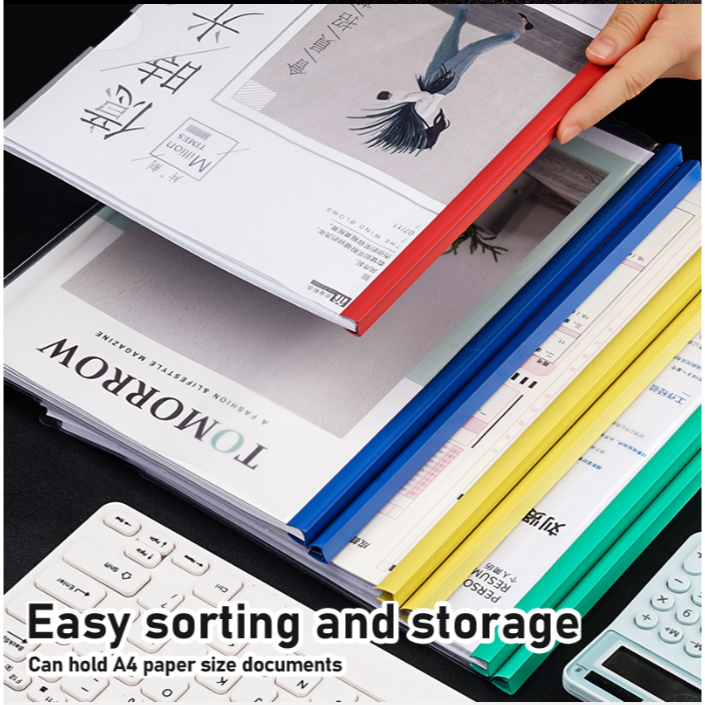 Plastic Sliding Folder A4 Clear/Colored Report Sliding Folder Document ...