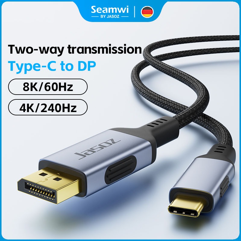 Jasoz Thunderbolt Type-C to DP Displayport Cable Alloy 8K/60Hz 4K 120Hz ...