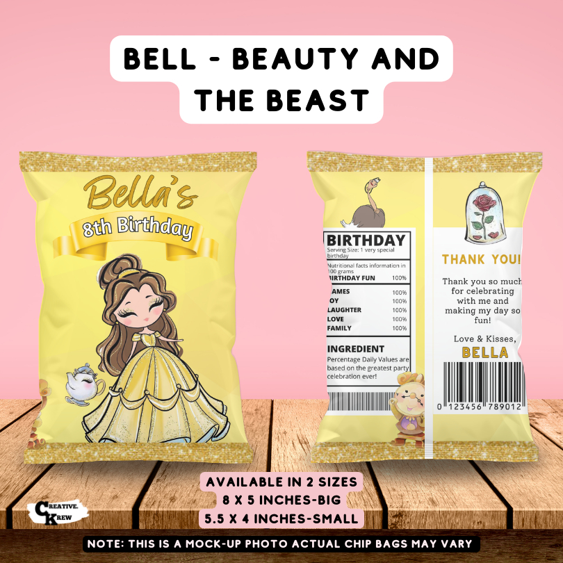 BELLE| BRAVE|CINDERELLA |DISNEY PRINCESS ChipBags PartyLootBag ...