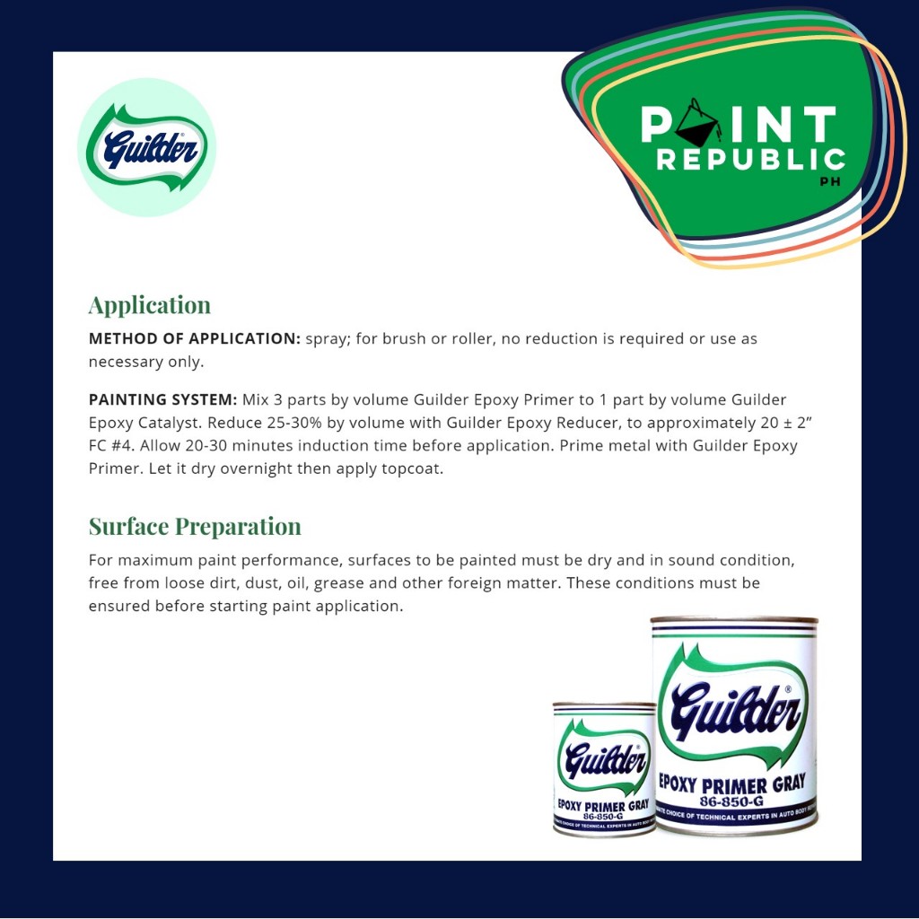 GUILDER EPOXY PRIMER with Catalyst Set (4L Set=3L Primer + 1L Catalyst ...