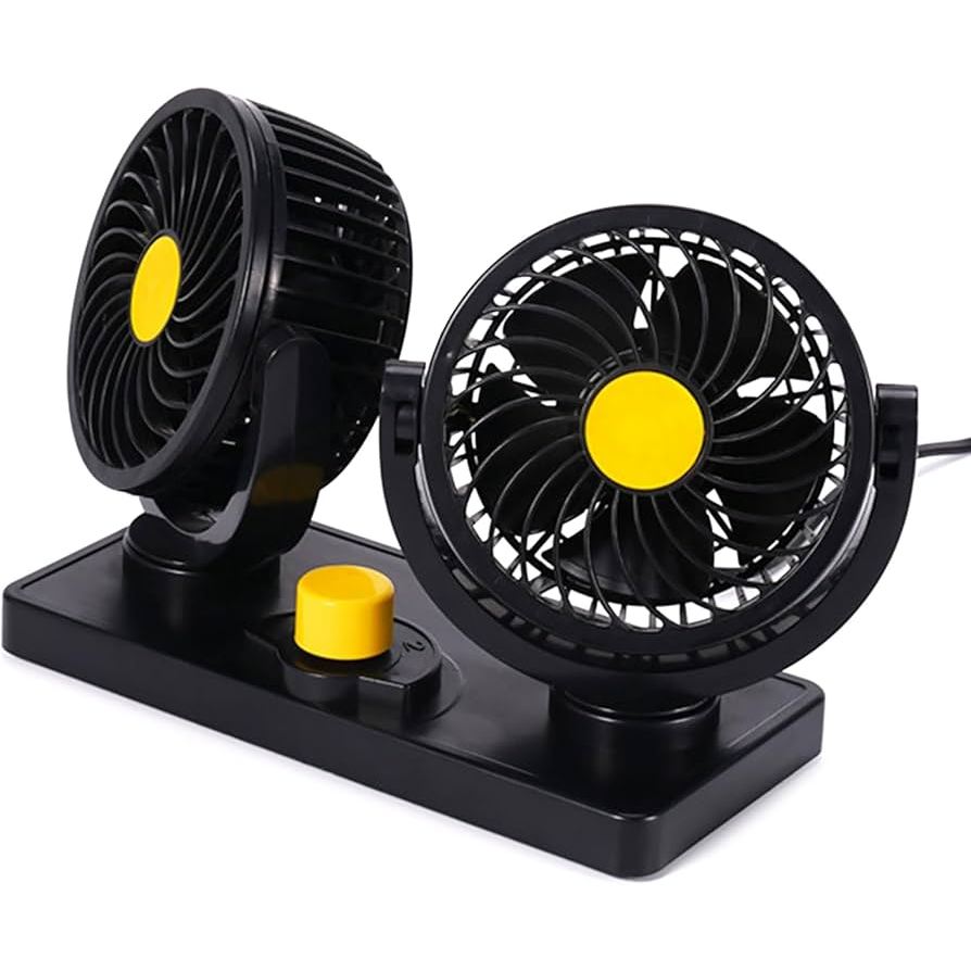 Portable Electric Fan Cooling Double Headed 360 Degree Rotating Air ...