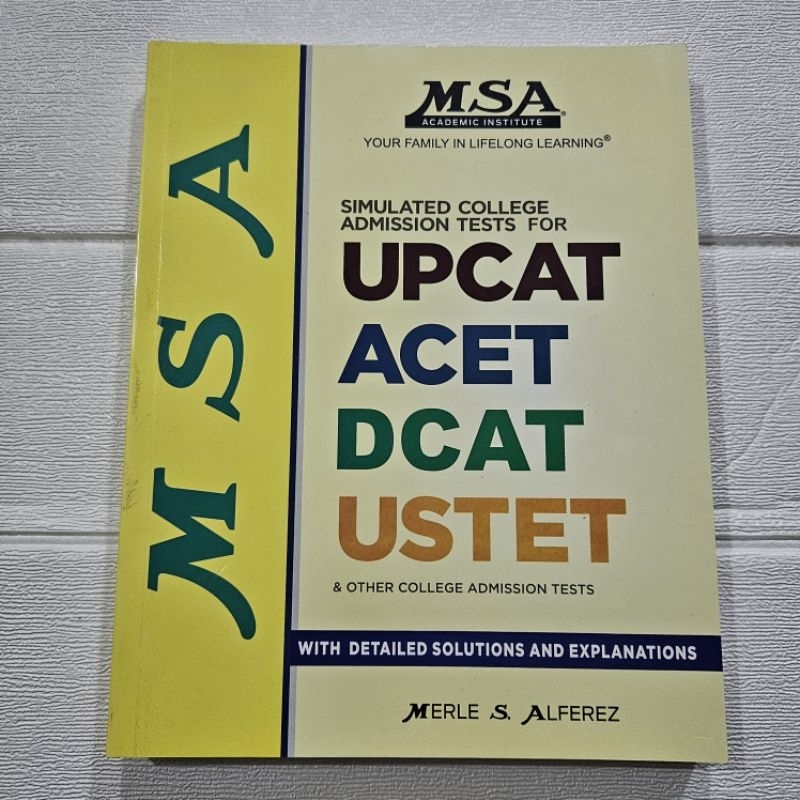 SA Upcat Acet Dcat Ustet & Other College Admission Test 2024 edition ...