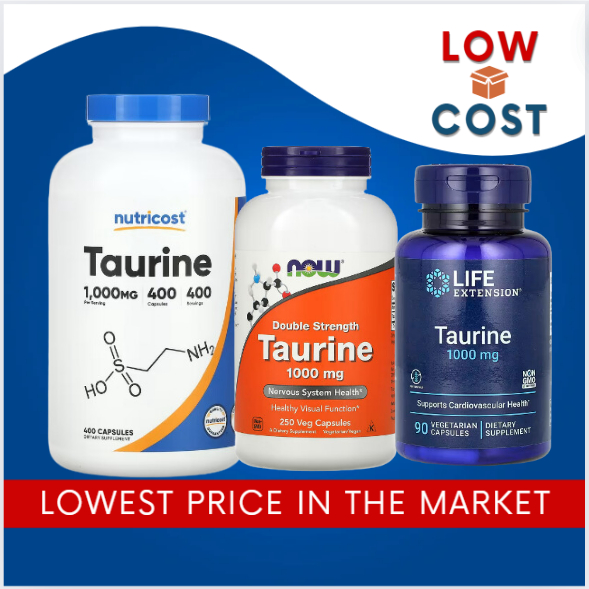 LowCostPh | NOW Foods, Taurine, 500mg , 1000mg Double Strength , Veg ...