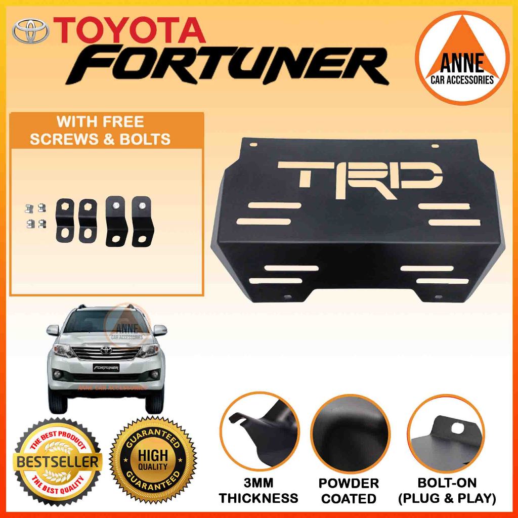 Car Skid Plate for Toyota Fortuner TRD Red & Black 2005 - 2024 Engine ...