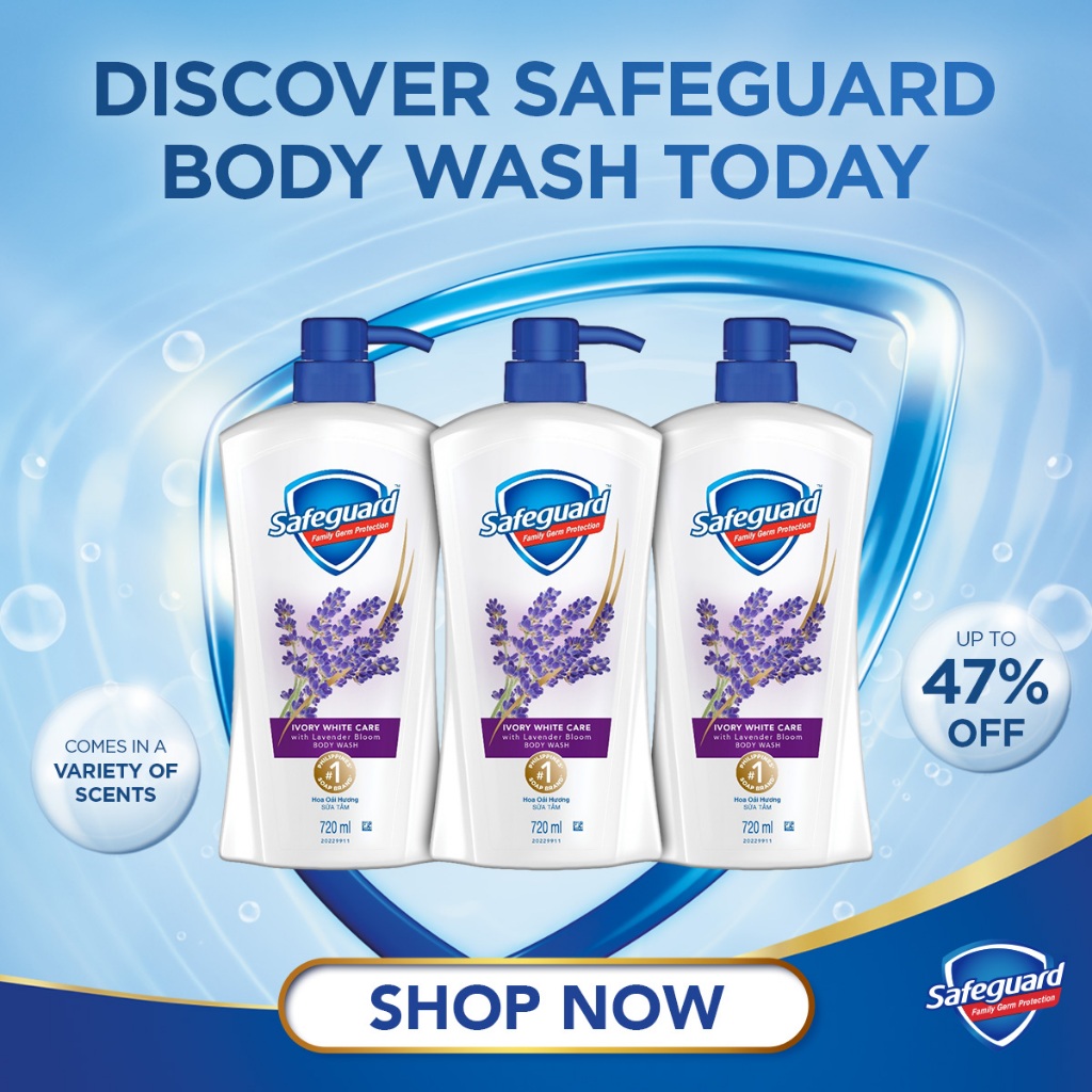 Safeguard Antibacterial Soap Body Wash Ivory White Care 720mlx3 ...