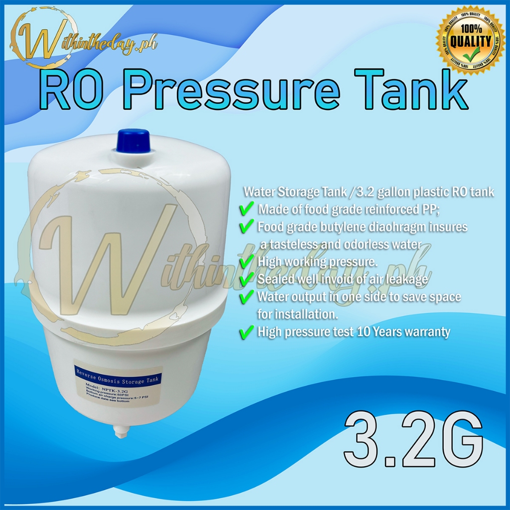 Reverse Osmosis Pressure Tank Pure storage pressurized 3.2 gallon ...