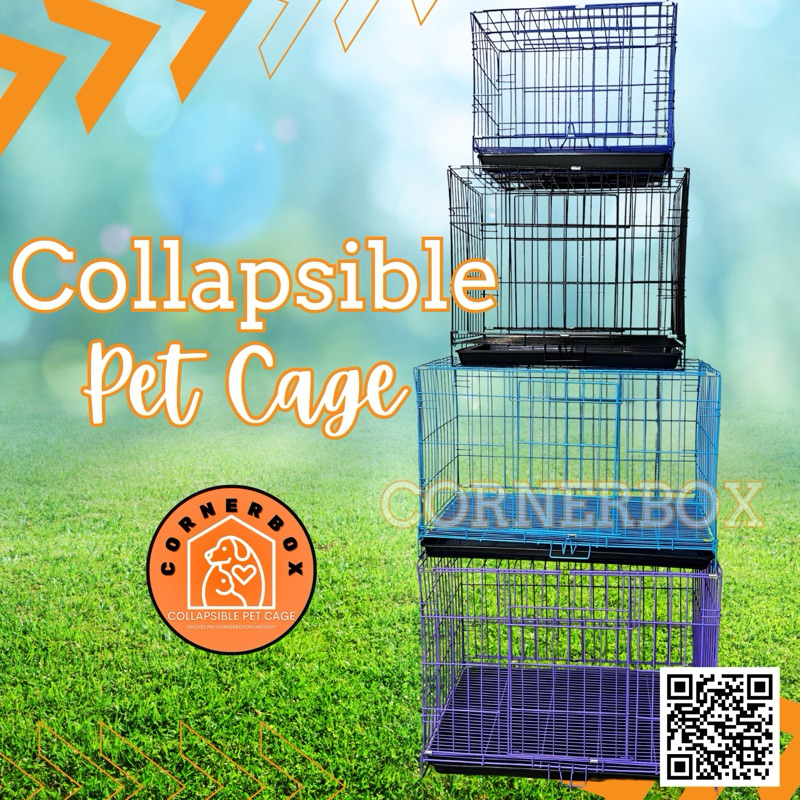 EXTRA LARGE COLLAPIBLE PET CAGE BLACK SINGLE FRONT DOOR CAGE | Shopee ...