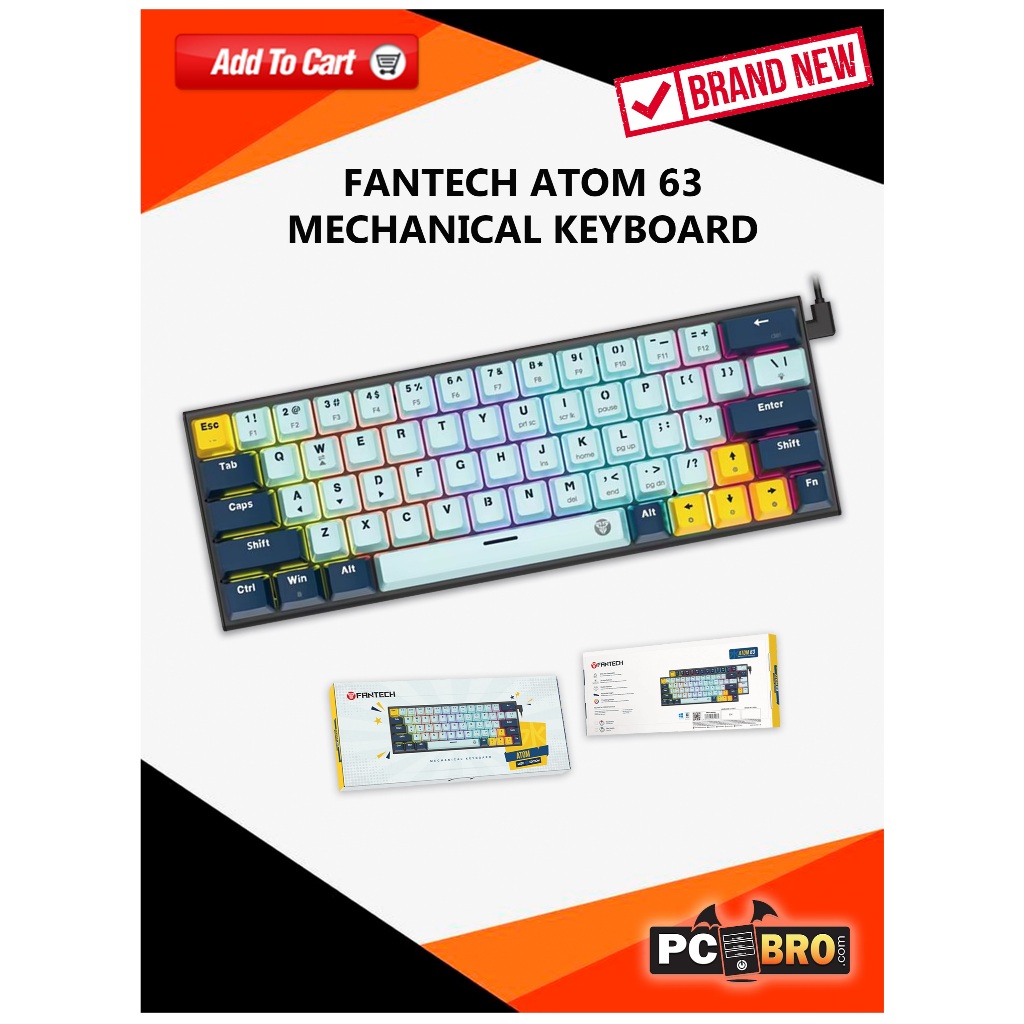 Fantech Keyboard ATOM 63 Mechanical Keyboard | Shopee Philippines