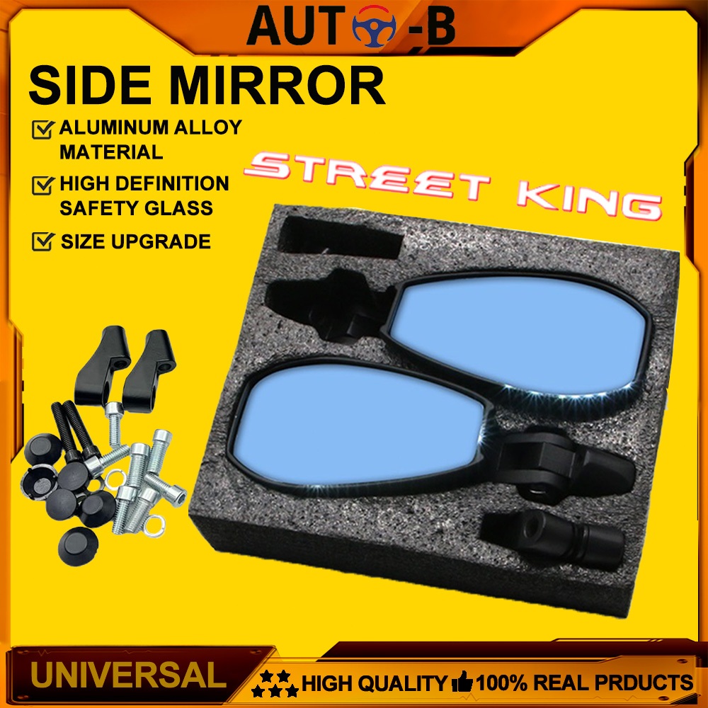 Street King Motorcycle Side Mirror 360° Rotation Anti-Dazzling Side ...