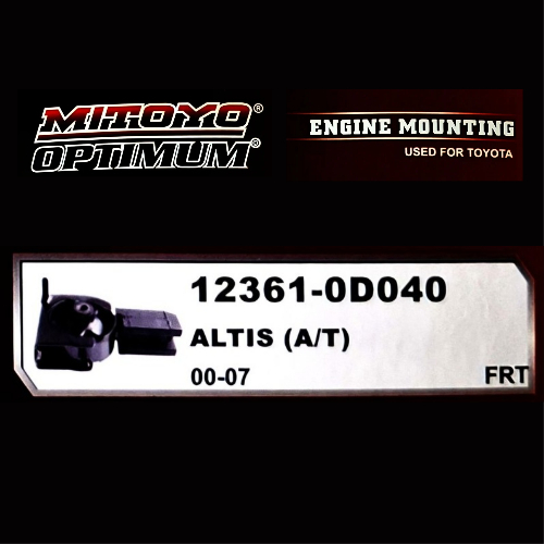 ENGINE SUPPORT 12361-0D040-M TOYOTA ALTIS (A/T) 00-07 FRT MITOYO ...