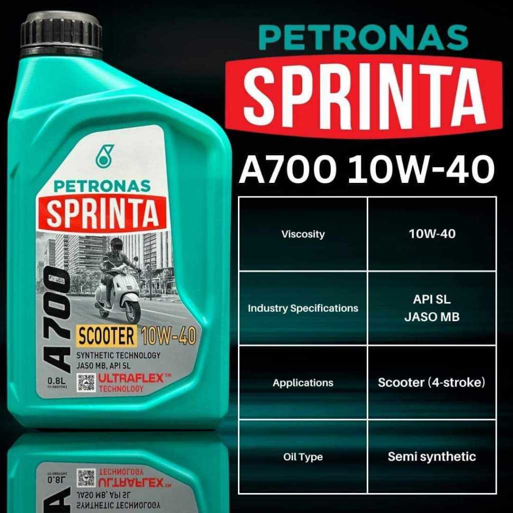 PETRONAS Sprinta Engine Oil A700 10W-40 SCOOTER 800ML or A900 Fully ...