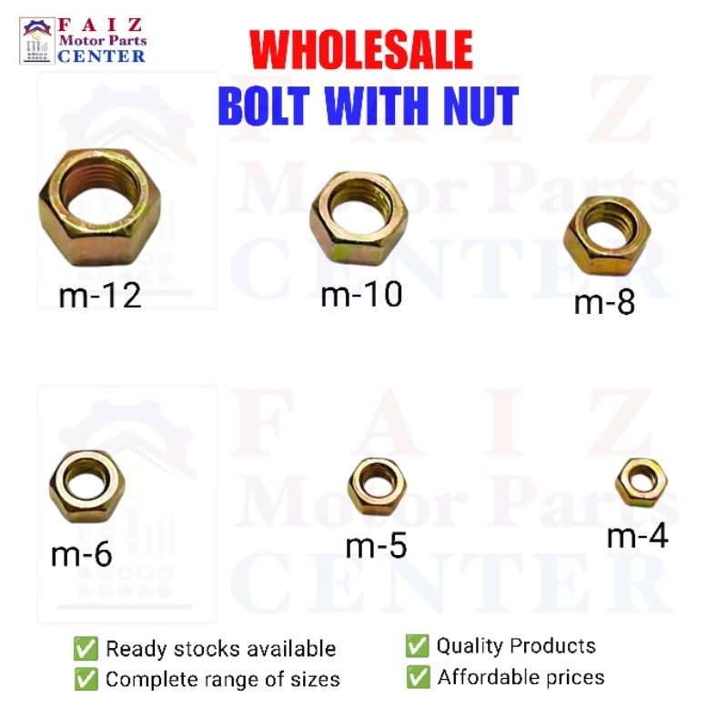 (50 pcs.)BH Hexagonal CapScrew Nut Tetanized- FINE THREAD | Shopee ...