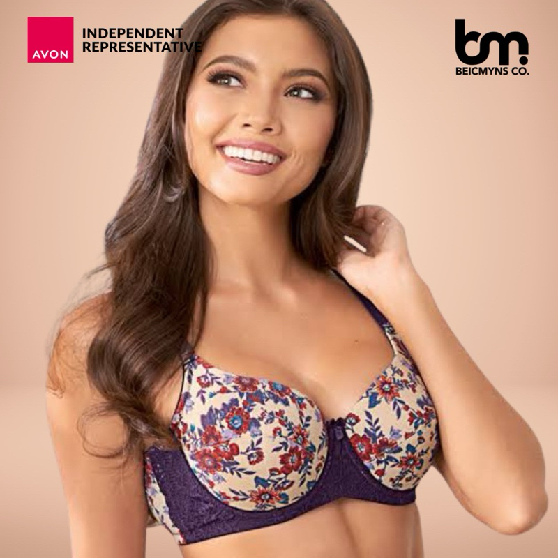 AVON Mylene Underwire Full Cup Bra | 34A - 38B | Full U Back Support | Full Coverage Floral Bra ...