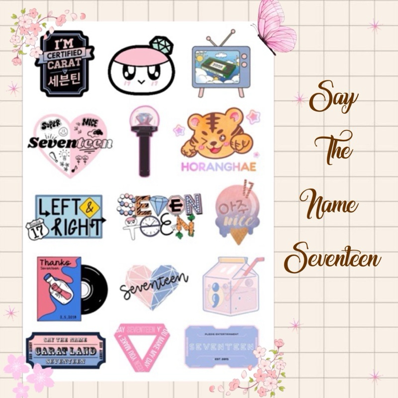 Seventeen Waterproof Laminated Sticker Pack Die-cut | Shopee Philippines