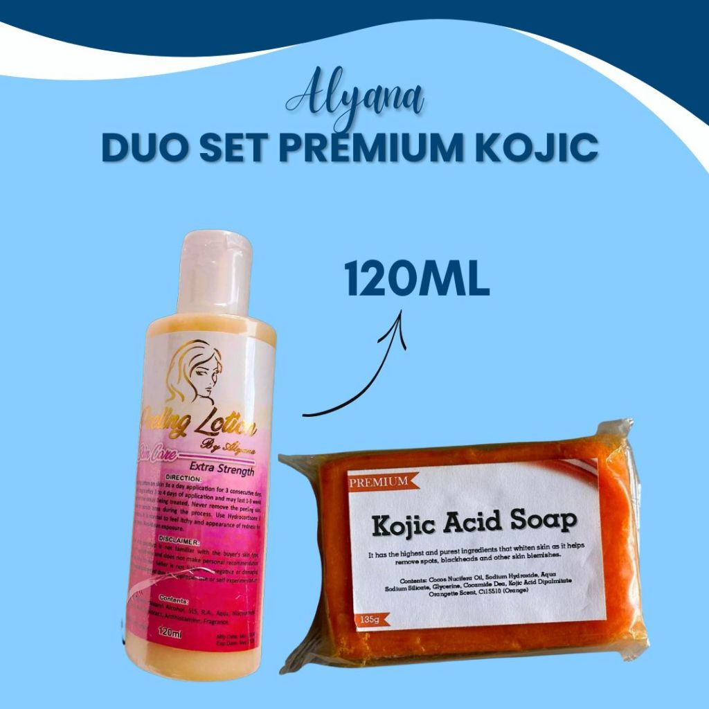 Duo Premium Kojic Soap+120ml Peeling Lotion | Shopee Philippines