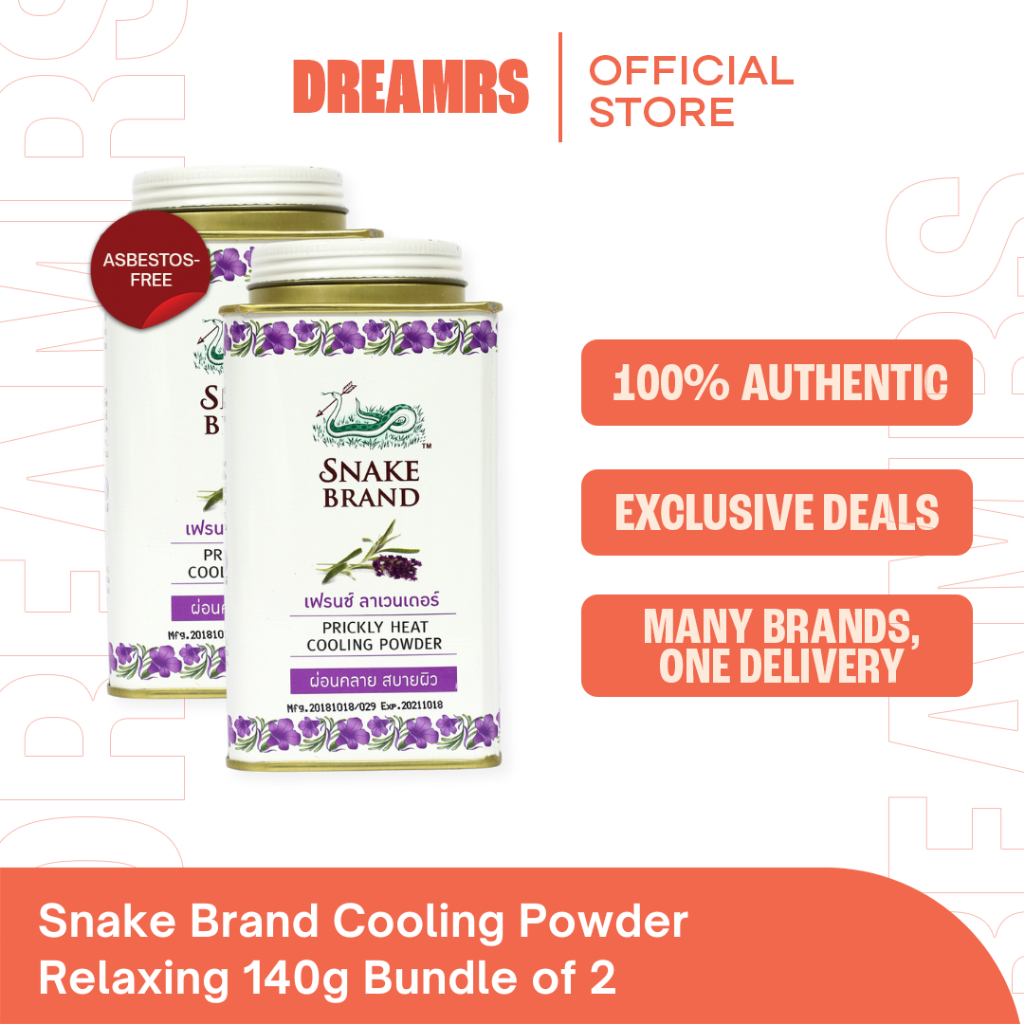 Snake Brand Cooling Powder Relaxing 140g Twin Pack (DREAMRS) | Shopee ...