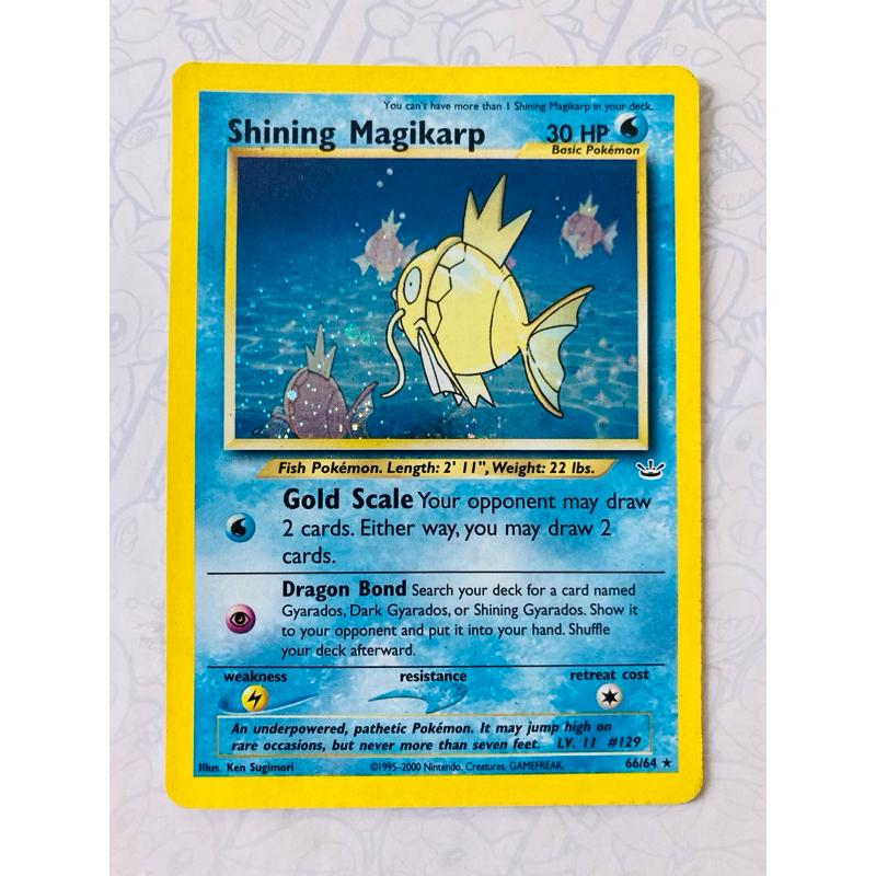 SHINING MAGIKARP NEO REVELATION HOLO RARE POKEMON. Original Pokémon TCG ...