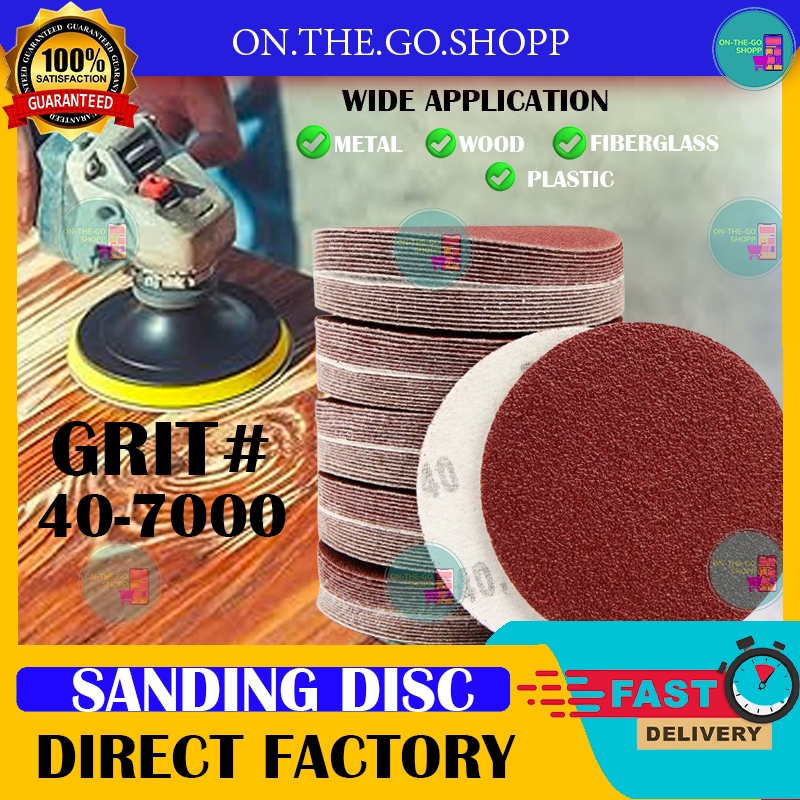 (10PCS) SANDING DISC / LIHANG BILOG / BILOG NA PAPEL DE LIHA GRIT#: 40 ...