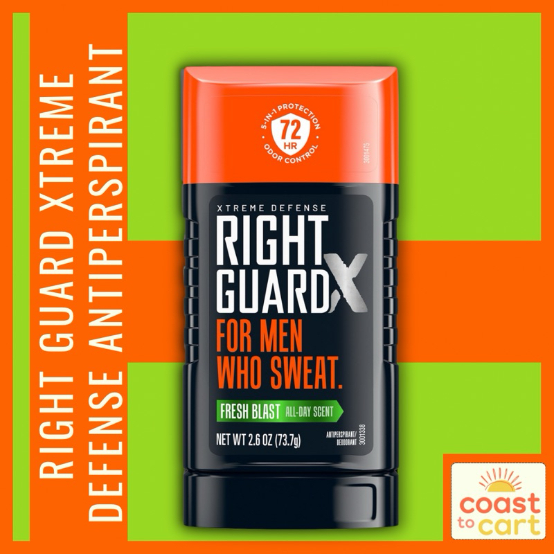 Right Guard Xtreme Defense Antiperspirant Deodorant, Fresh Blast ...