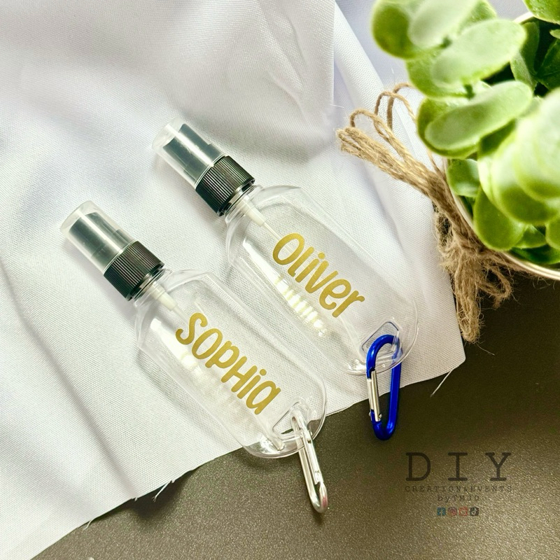 Souvenir Keychain Alcohol Spray Bottle Transparent 60ML with NAME ...