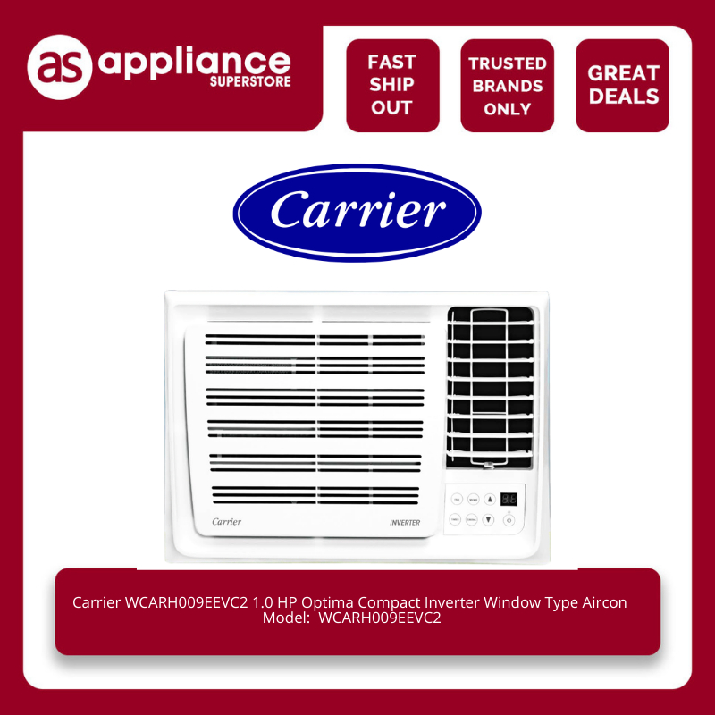 Carrier WCARH009EEVC2 1.0 HP Optima Compact Inverter Window Type Aircon ...