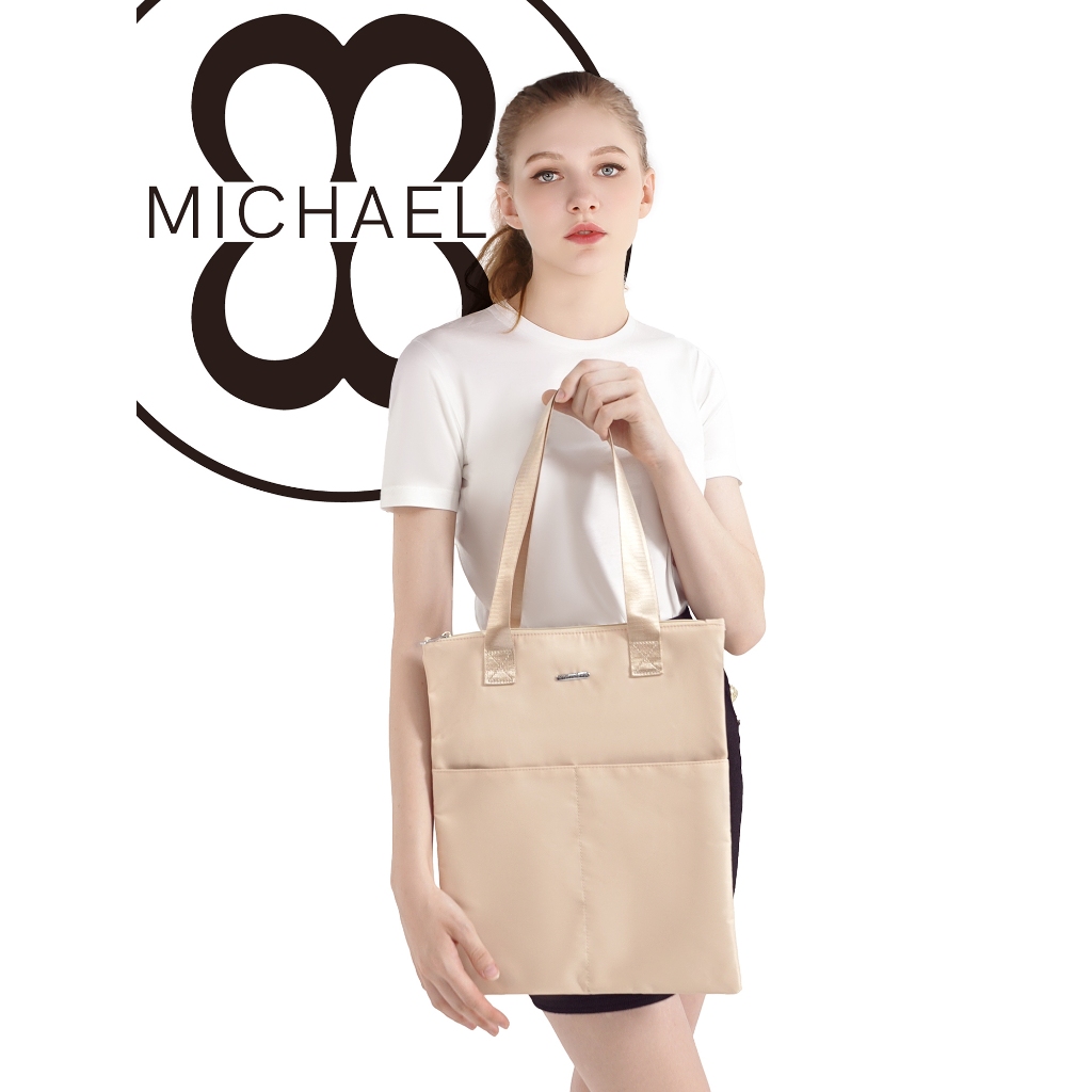 MICHAELA Re-Nylon Tote Bag Spacious for 13'' Laptop Folder Zip Totes ...