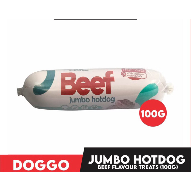 Doggo Jumbo Hotdog Beef Flavor Dog Treats (100g) | Shopee Philippines