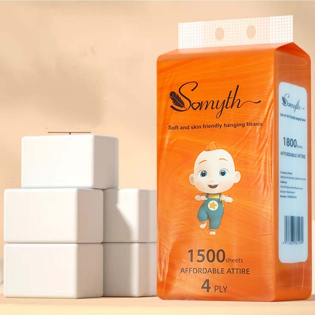 SOMYTH Orange Raw Wood Pulp Wall Bathroom Tissue THICK 4 PLY 1500 ...