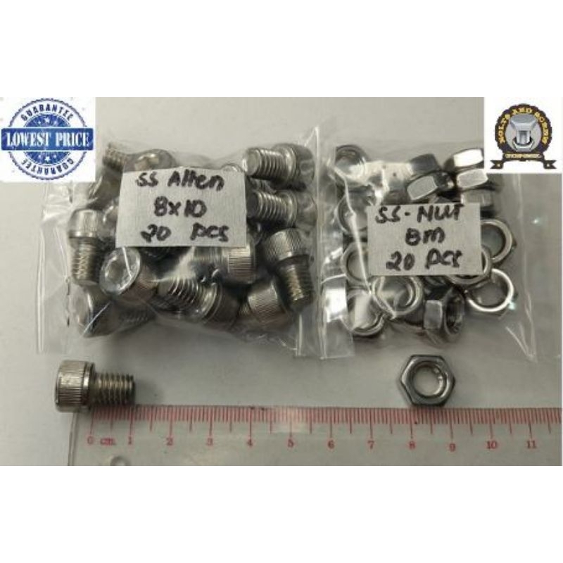 (20pcs)Stainless Steel Allen Capscrew(8mm) Price Per 20pcs Bolt and Nut ...