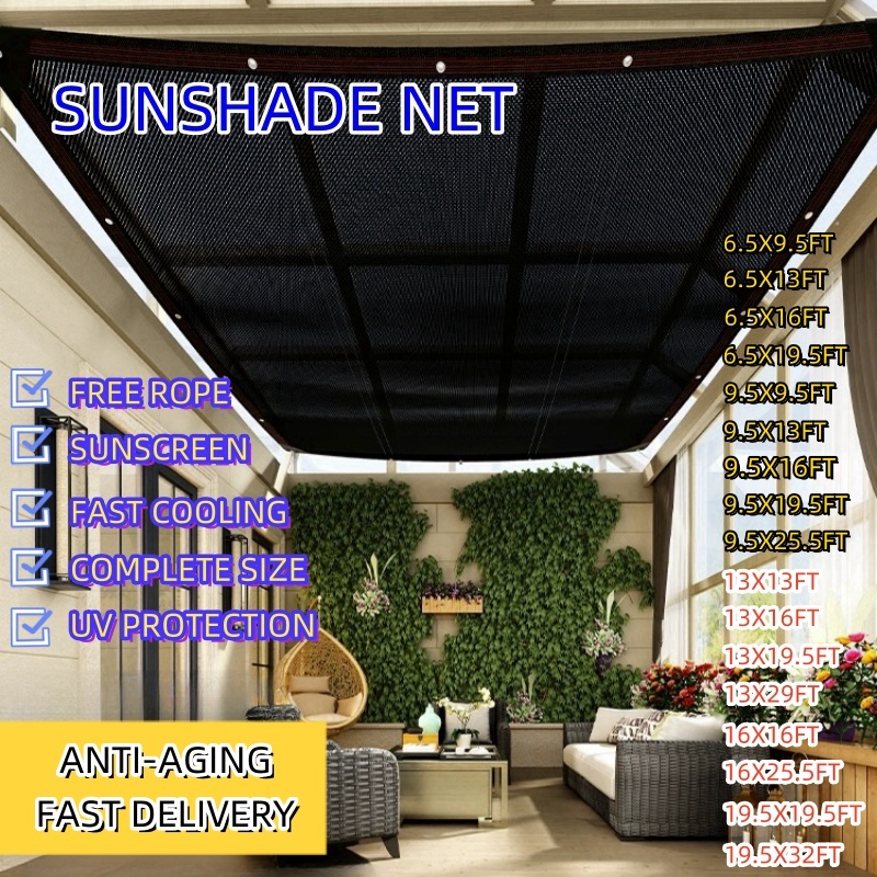 Thickened 95% Coloring Rate Sun Shade Net 6X6M ANTI--UV Sunscreen Net ...