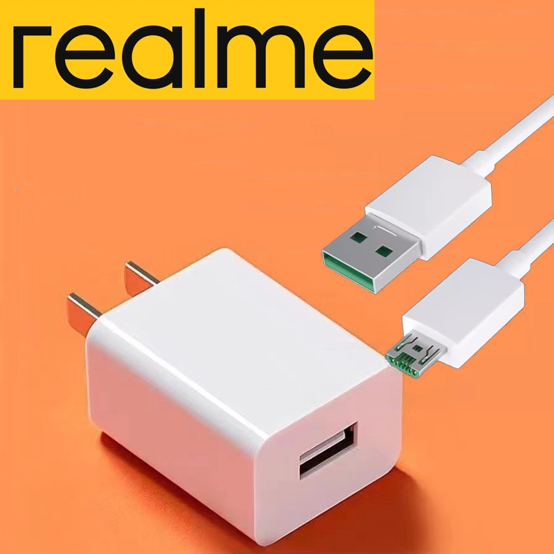 Realme Charger Original Fast Charger 3.1A Micro USB Cable 2IN1 Adapter ...