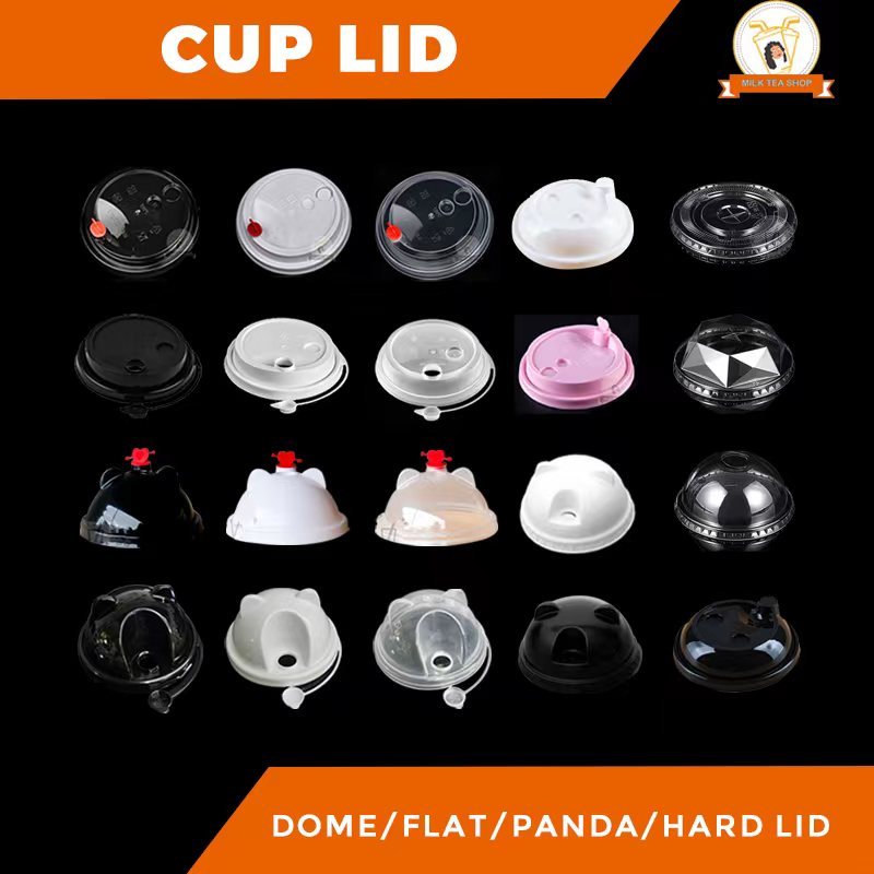 50pcs Milk Tea Cup Lid Dome Lid Flat Lid Panda Lid Hard Lid for Milk ...