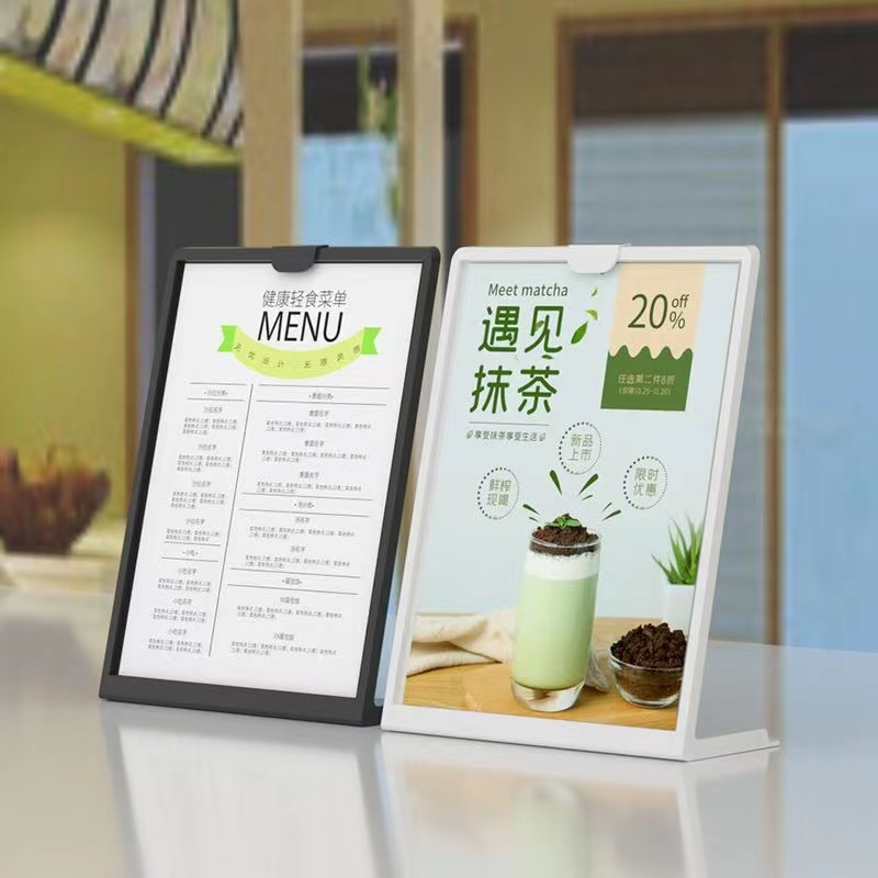 Display BillBoard A4 Acrylic Menu Price Sign Display Board Menu Stand ...