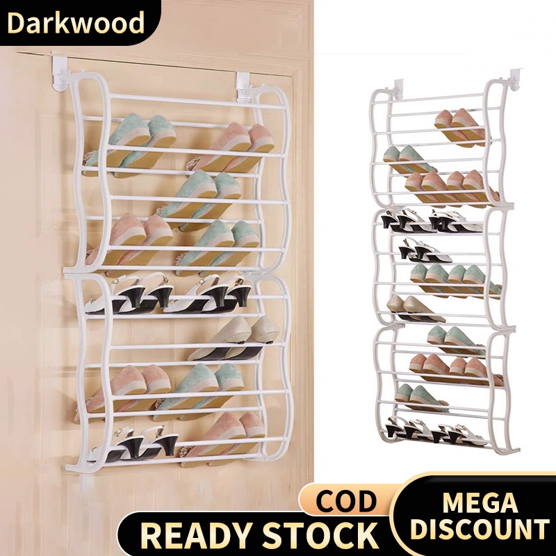 COD 36 Pair Over the door Hanging Shoe Rack 12 Tier Wall mounted Shoes ...