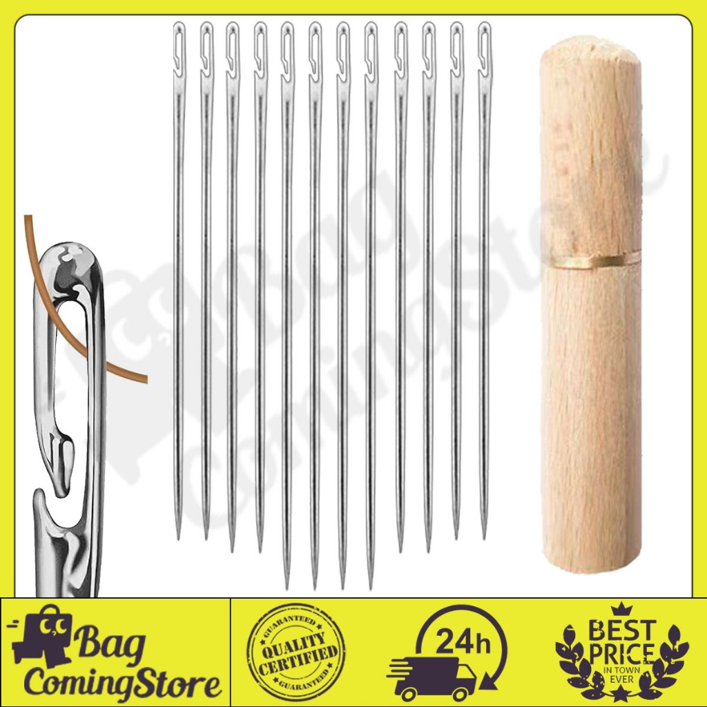 12Pcs Sewing Needles Self Threading Hand Sewing Needles with Wooden ...