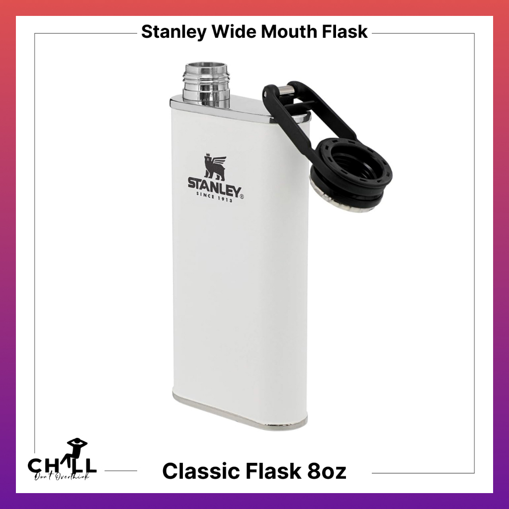Stanley Classic Flask 8oz with Never-Lose Cap White, Wide Mouth ...