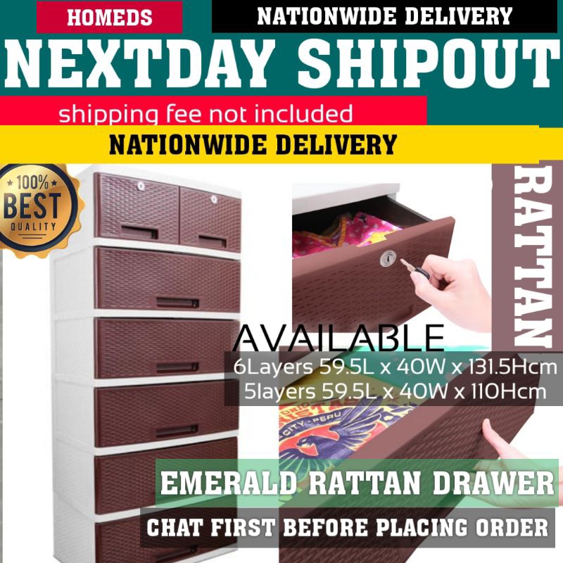 emerald rattan drawer nationwide delivery | Shopee Philippines