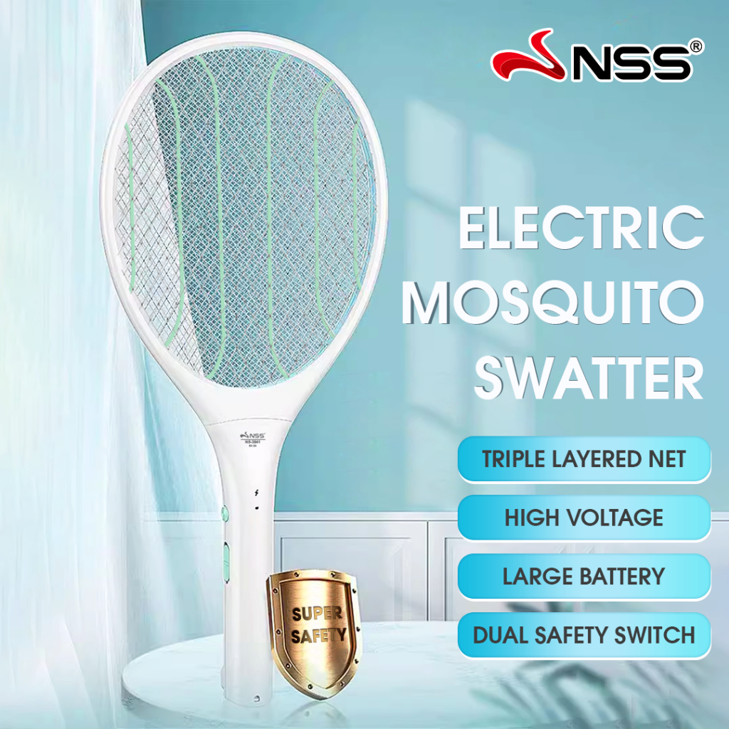 NSS Rechargeable Mosquito Hitting Swatter Killer Swatter Racket ...