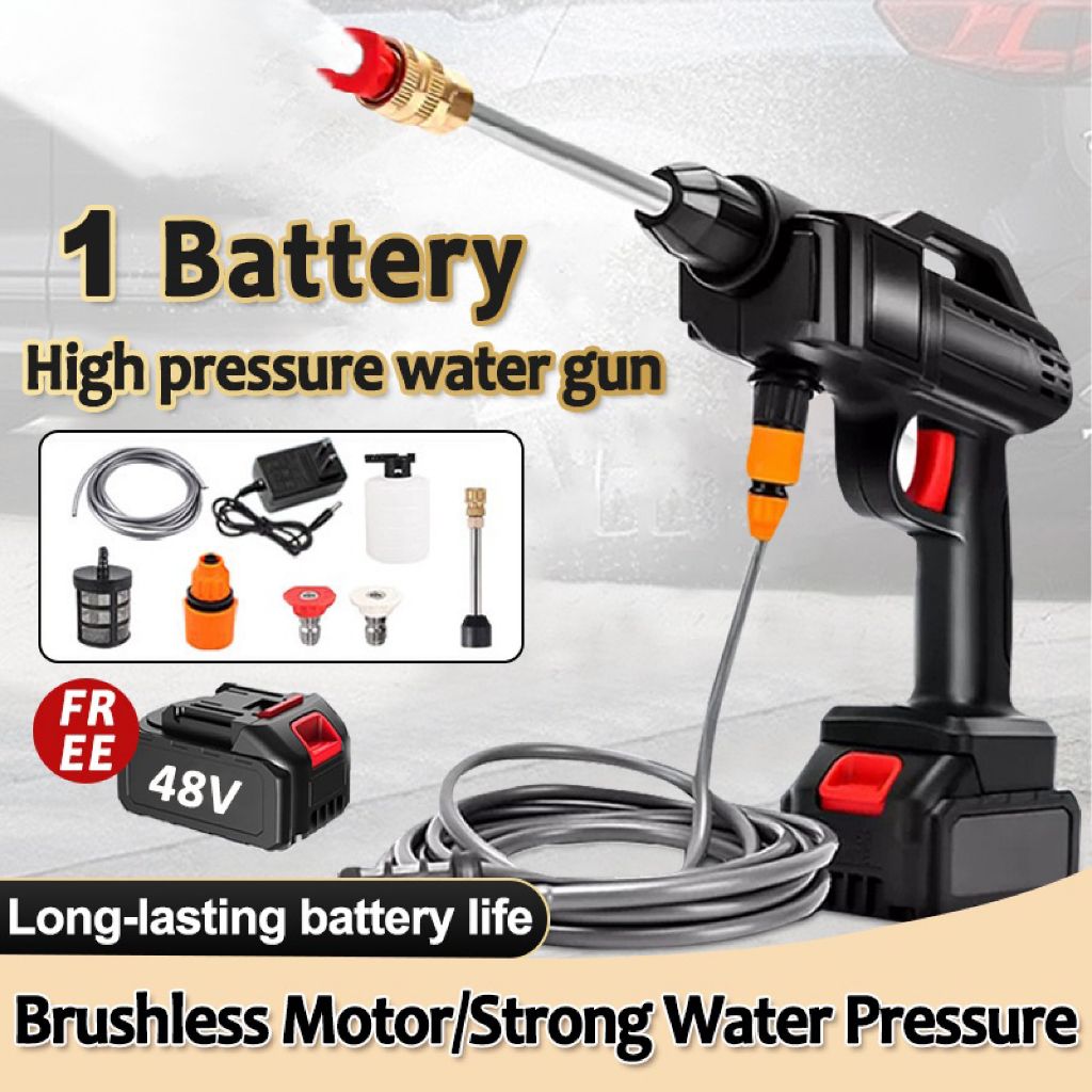 High Pressure Jet Washer Pressure Washer 48v1pc Batteries Portable Car