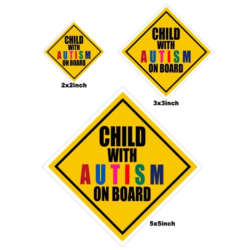 Child with Autism on board vinyl waterproof sticker (FREE Vinyl sticker ...